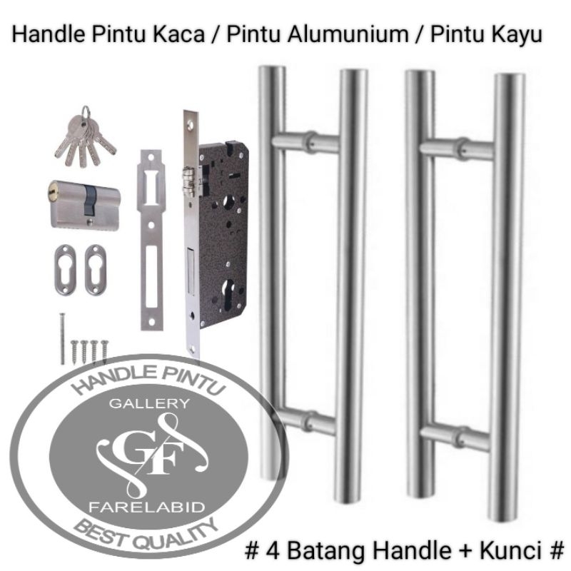Jual Handle Pintu Rumah Kaki Baut Tembus 80 Cm Set Kunci Gagang Pintu ...