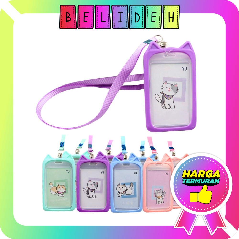 Jual ☛BELIDEH☚ Name Tag Lanyard Gantungan Kartu Motif Kucing Akses MRT ...