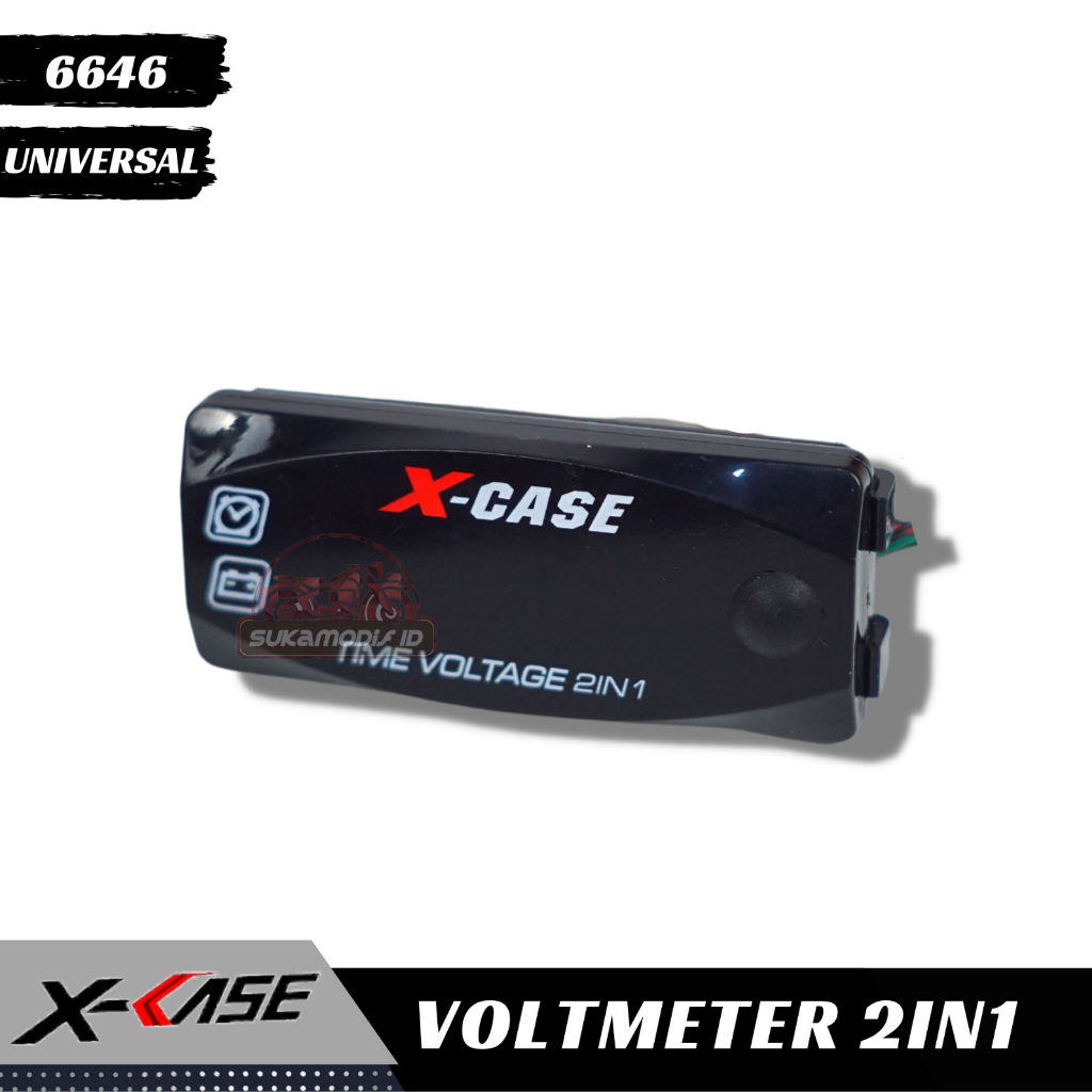 Jual Voltmeter 2IN1 Ukur Aki Plus Jam Digital Volt meter Pengukur Km Variasi Walterpof Universal ...