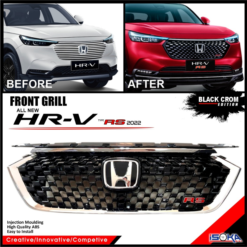 Jual Grill depan mobil Hrv model RS 2022 Hitam Chrome | Shopee Indonesia