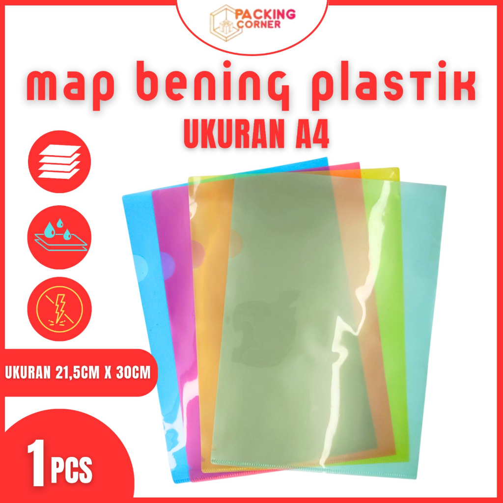 Jual Map L A4 Plastik Folder One Map Dokumen Mika Plastik Holder Clear ...