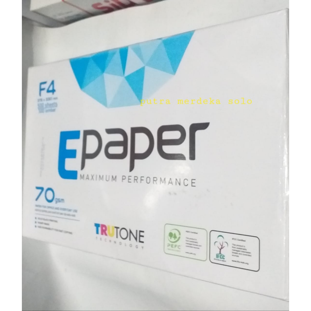 Jual KERTAS HVS EPAPER F4 70 GRAM 1 RIM | Shopee Indonesia