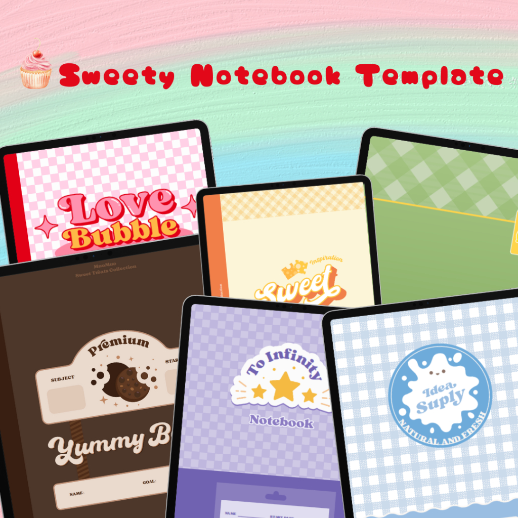 Jual Digital Notebook Template Simple Cute --- Sweety Notebook Template ...