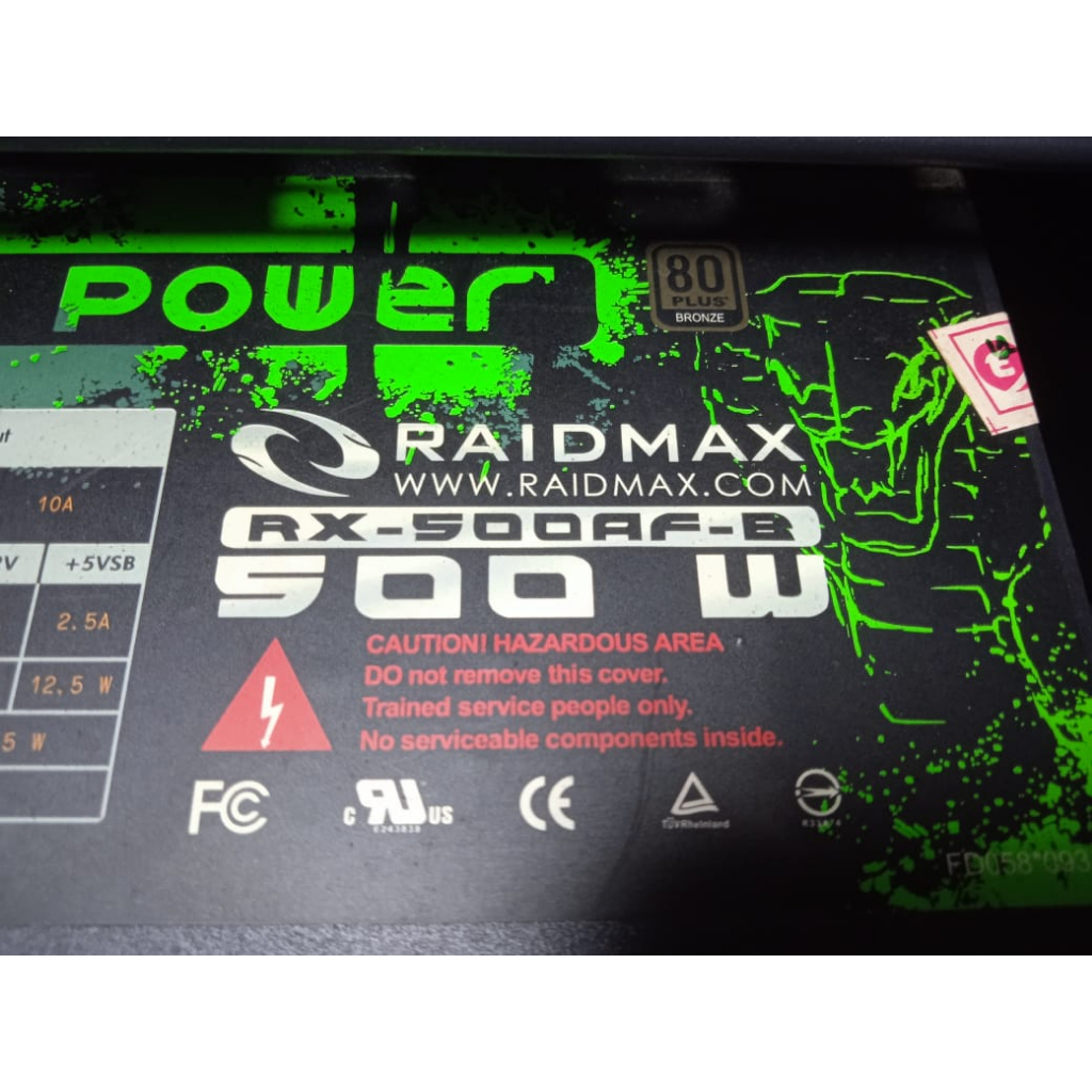 Jual Power Supply Raidmax Cobra 500 Watt 80 Plus Bronze | Shopee Indonesia