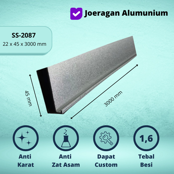 Jual Frame Kaca Alumunium Premium Extra Handle Premium Doff Silver (SS ...