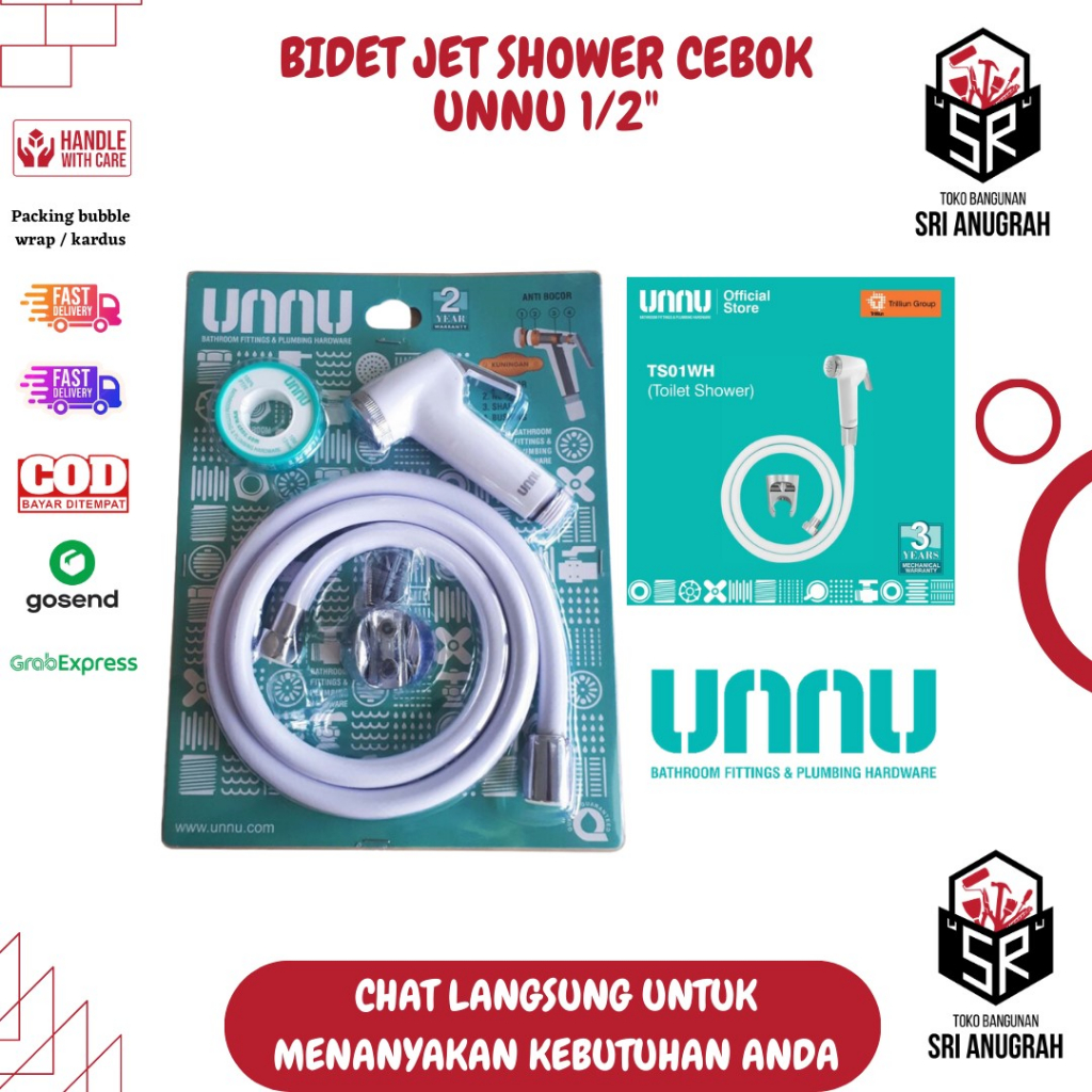 Jual SET Bidet Jet Shower Spray Kloset Toilet WC Shower Cebok UNNU TS01 ...