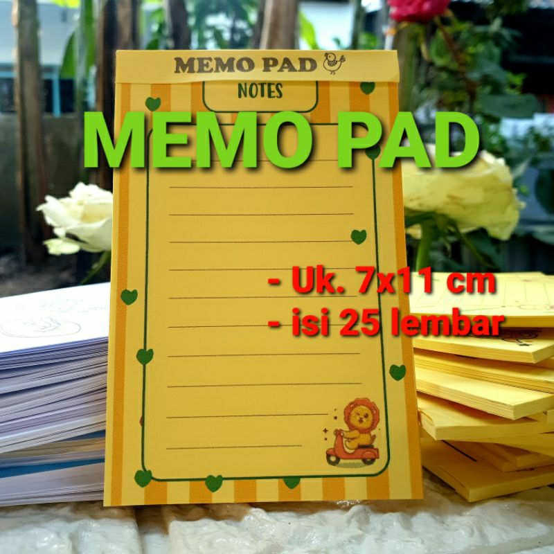 Jual memo pad cute motif kuning uk 7x11 cm | Shopee Indonesia