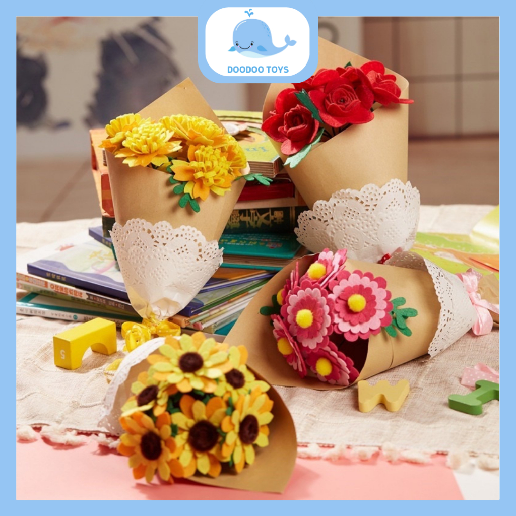 Jual MAINAN EDUKASI MERANGKAI BUNGA - DIY BUKET / BOUQUET BUNGA FLANEL ...