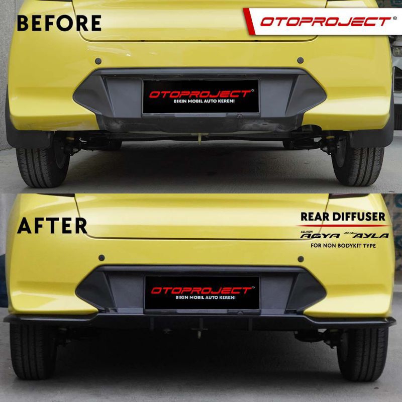 Jual REAR DIFFUSER BODY KIT BELAKANG ALL NEW AGYA/AYLA 2023 PLASTIK ABS ...