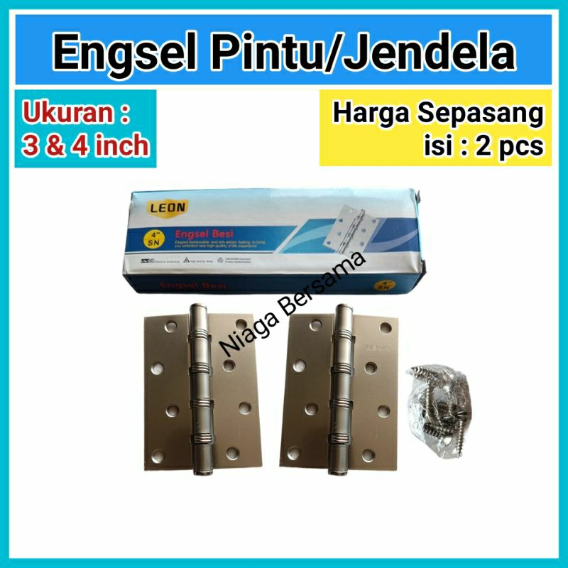 Jual Engsel Pintu Jendela Leon 3 Dan 4 Inch Tebal Plus Sekrup | Shopee ...