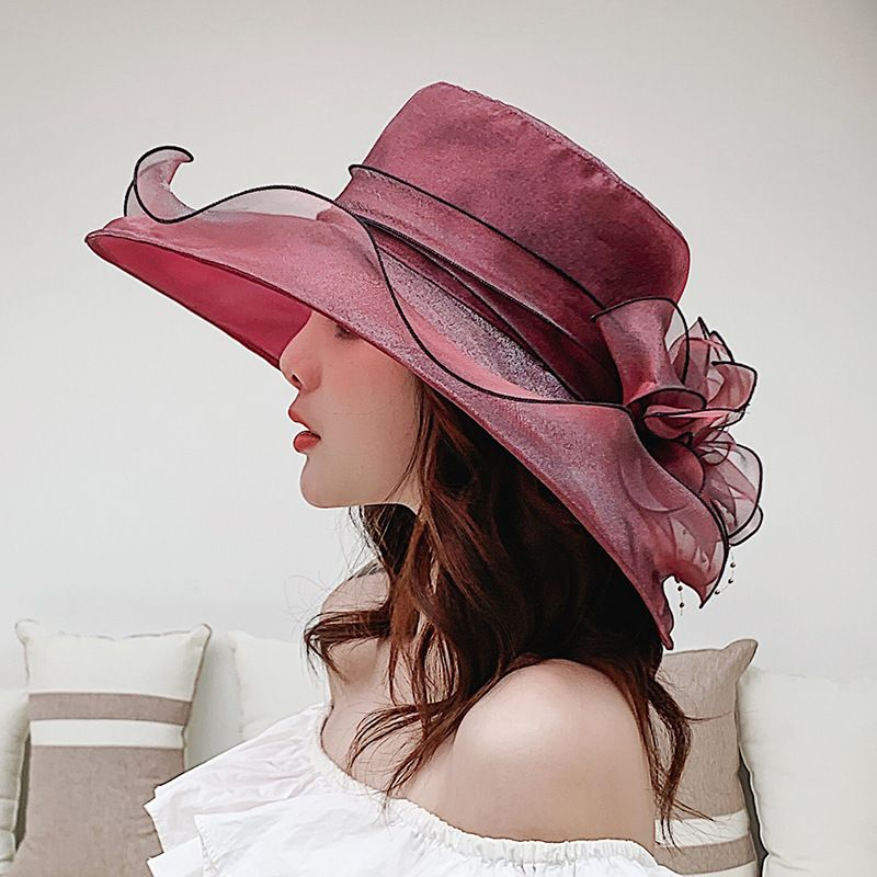 Jual Topi Pantai Pinggiran Besar Polos Organza Ringan dan Breathable ...