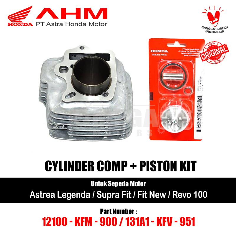 Jual Blok Seher Cylinder Komplit Kit Honda Legenda Supra Fit Lama New Revo 100 Original AHM ...