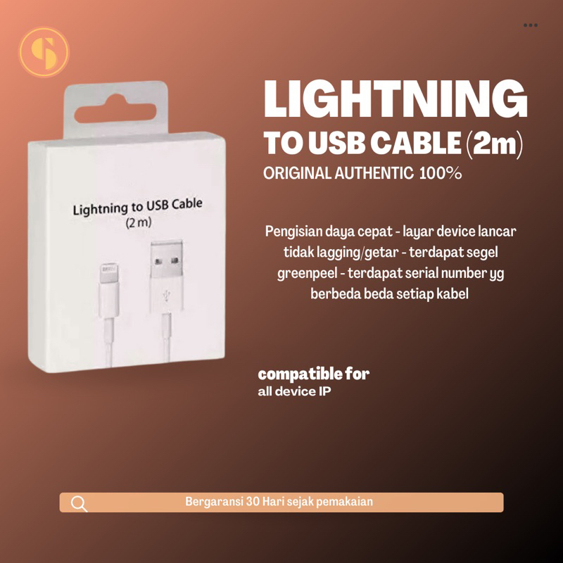 Jual Kabel Lightning to Usb - 2 Meter | Shopee Indonesia