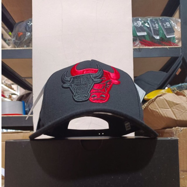 Jual Logo Bulls Double Black Red Topi Premium Bahan Hitam Pria Wanita ...