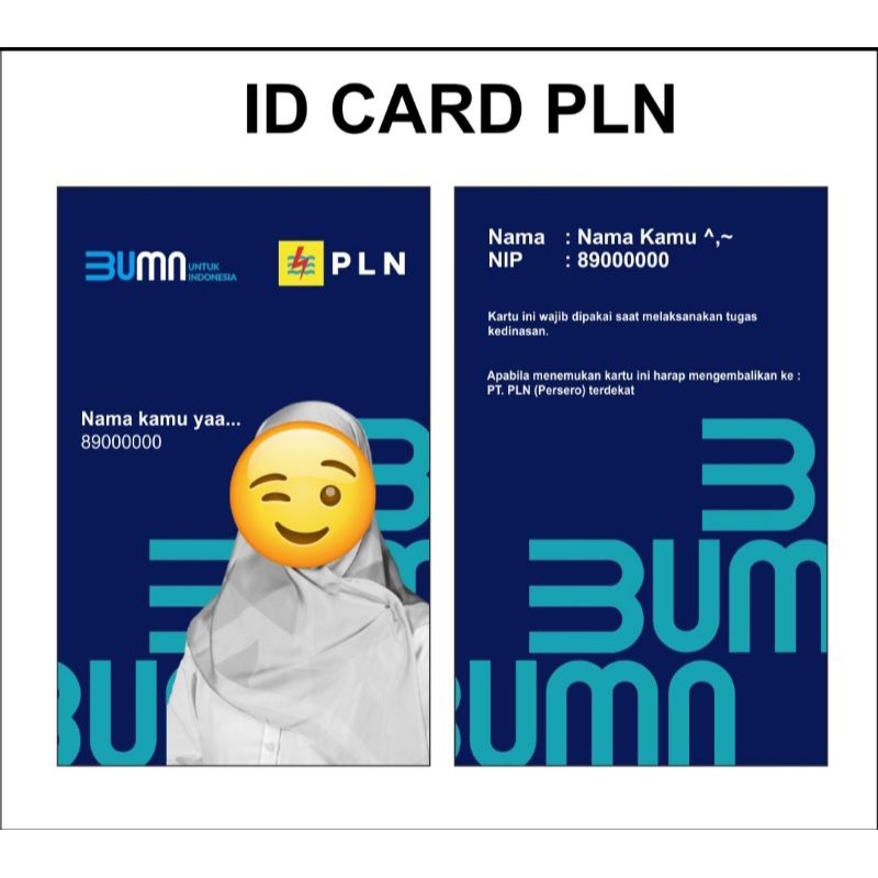 Jual Cetak Id Card BUMN custome BISA SATUAN printing | Shopee Indonesia
