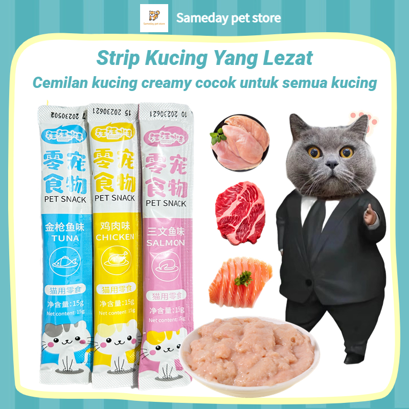 Jual Cemilan Kucing Bergizi Makanan Snak Cemilan Kucing Daging Segar ...