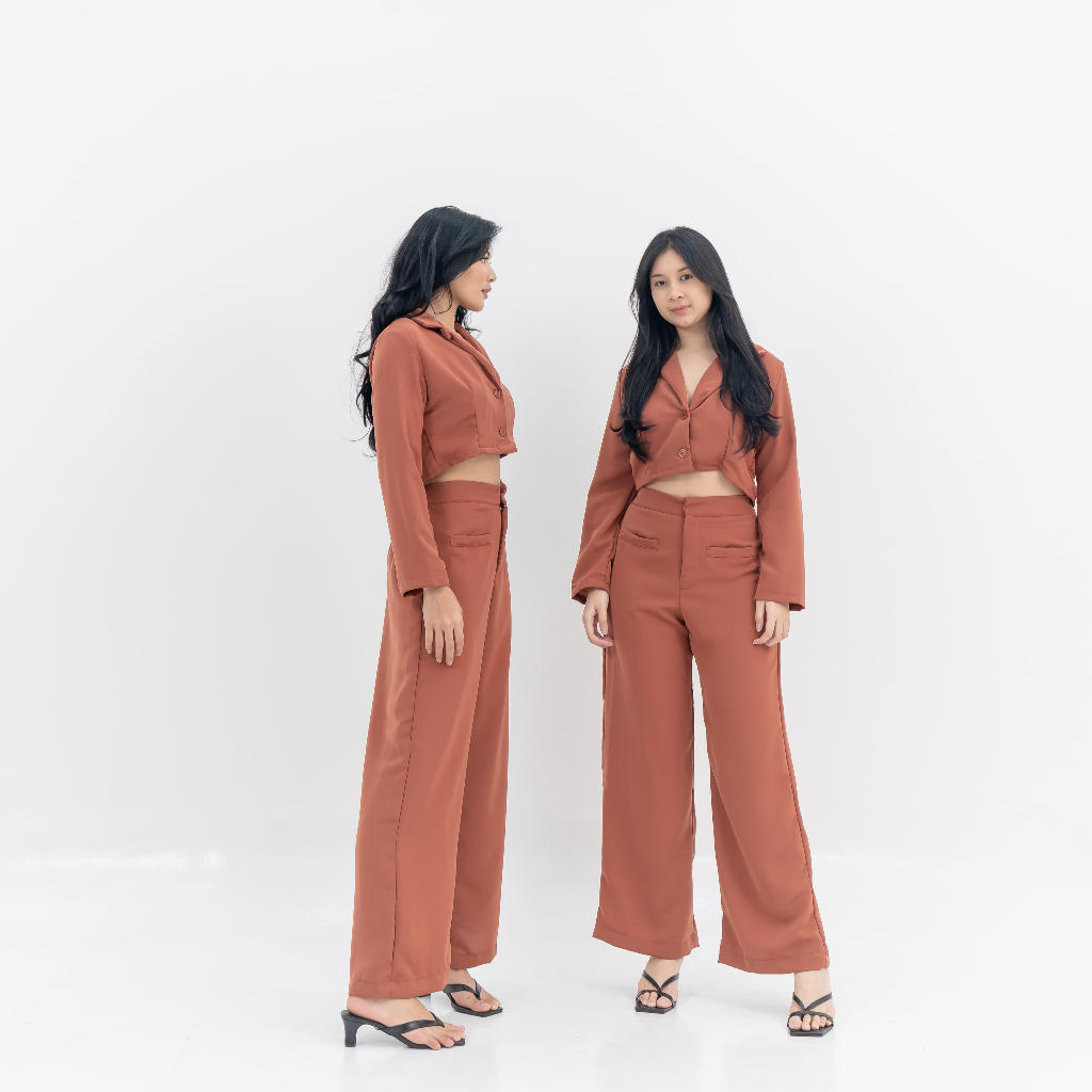 Jual [GURLBUCKET] Orena Set / Top / Kulot / Atasan / Celana Polyester ...