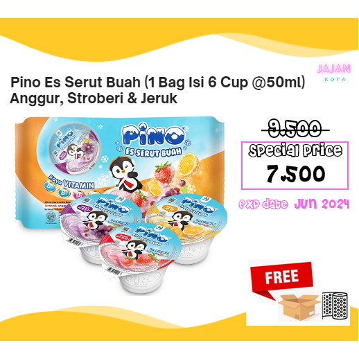 Jual Pino Es Serut Buah isi 6 cup @50ml | Shopee Indonesia
