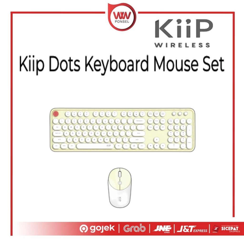 Jual Kiip Dots Keyboard Mouse Set Wireless 2.4G (KP-DK-DOTS) | Shopee ...