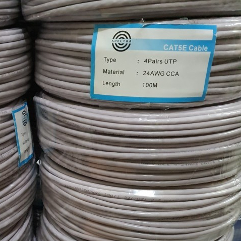 Jual Kabel Lan UTP 100 meter Cat5e Kabel Lan Spectra Grey Original Poe ...