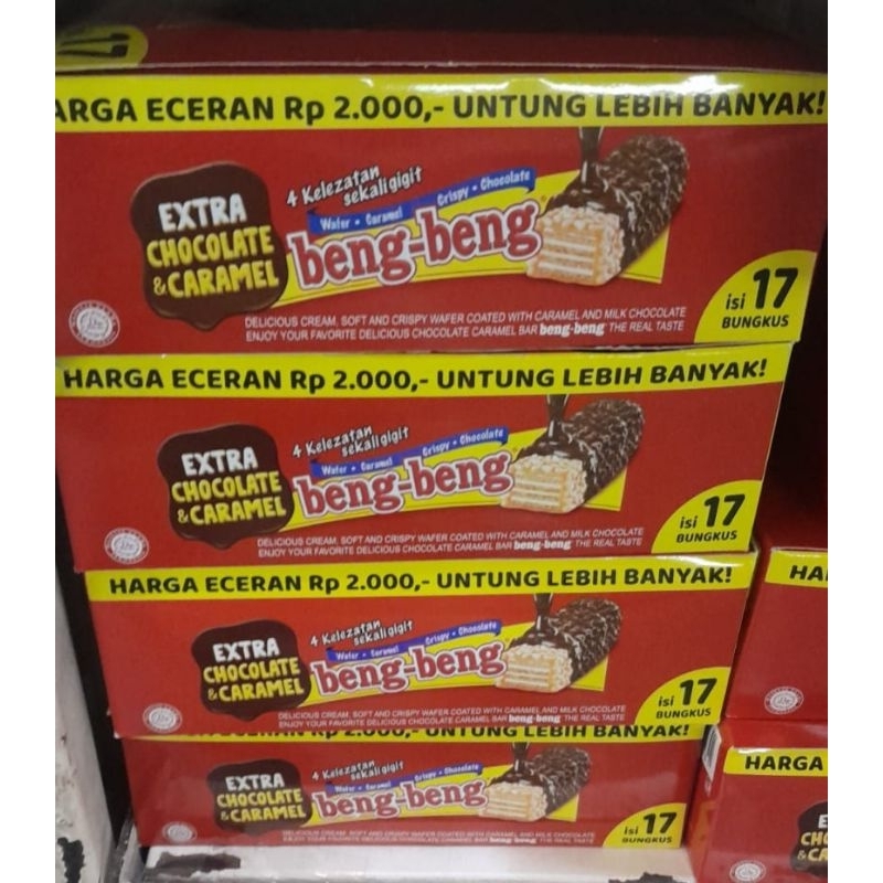 Jual Beng beng extra chocolate caramel 1 box isi 17 | Shopee Indonesia