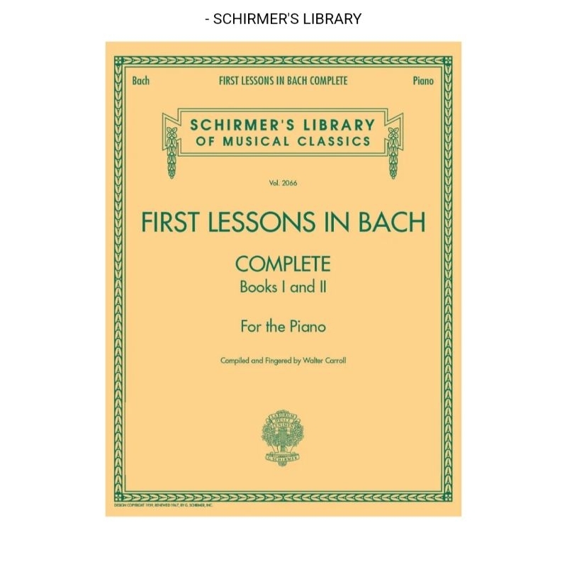 Jual First Lesson in Bach for the Piano book 1 and 2 complete Schirmer ...