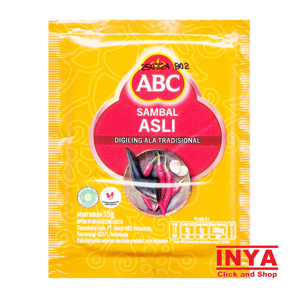 Jual ABC Saos Sambal Asli Kemasan Sachet 15gr - Sauce | Shopee Indonesia