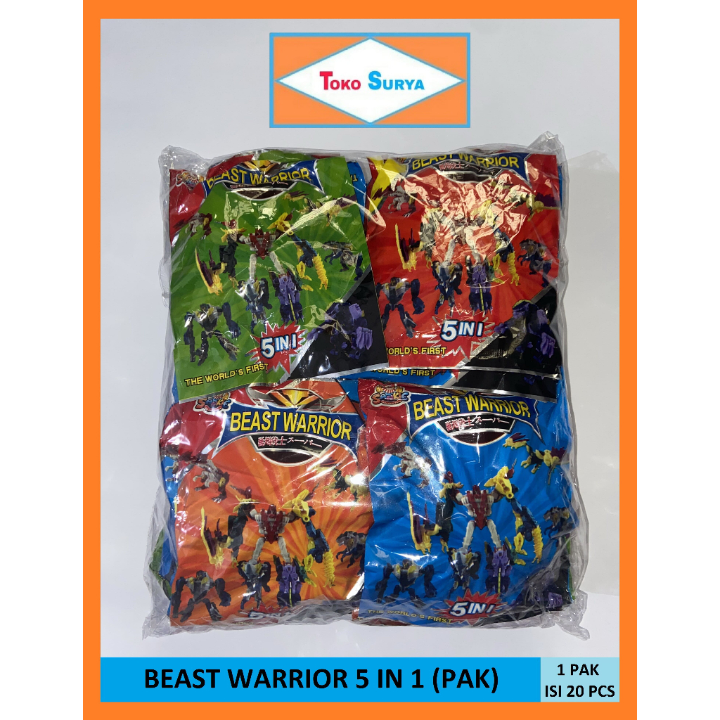 Jual [GROSIR] Sankie Beast Warrior 5 In 1 Mainan Robot Rakit Anak 1 Pak ...