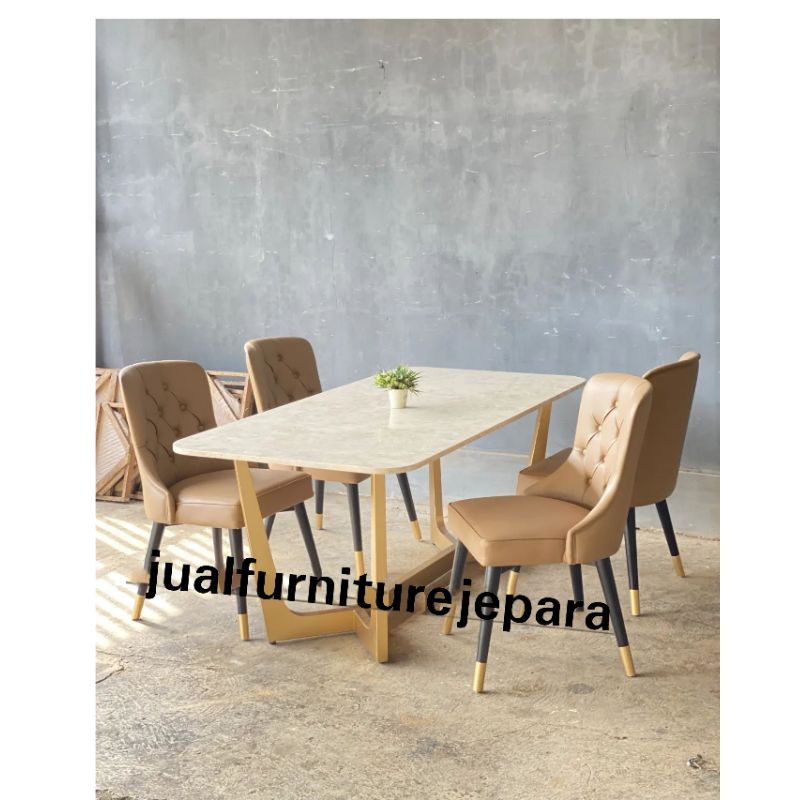 Jual meja makan marmer minimalis 4 kursi, set meja makan marmer 4 kursi bisa jok | Shopee Indonesia