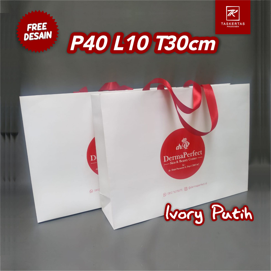 Jual Paper Bag Ukuran Besar Bahan Ivory Dengan Sablon Free Desain ...