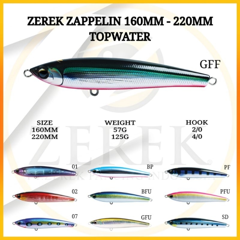 Jual LURE CASTING ZEREK ZAPPELIN 160MM - 220MM TOP WATER STICKBAIT ...