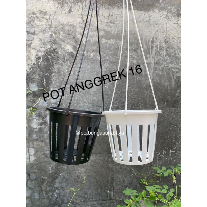 Jual Pot anggrek 16 (1set dengan tali gantungan) | Shopee Indonesia