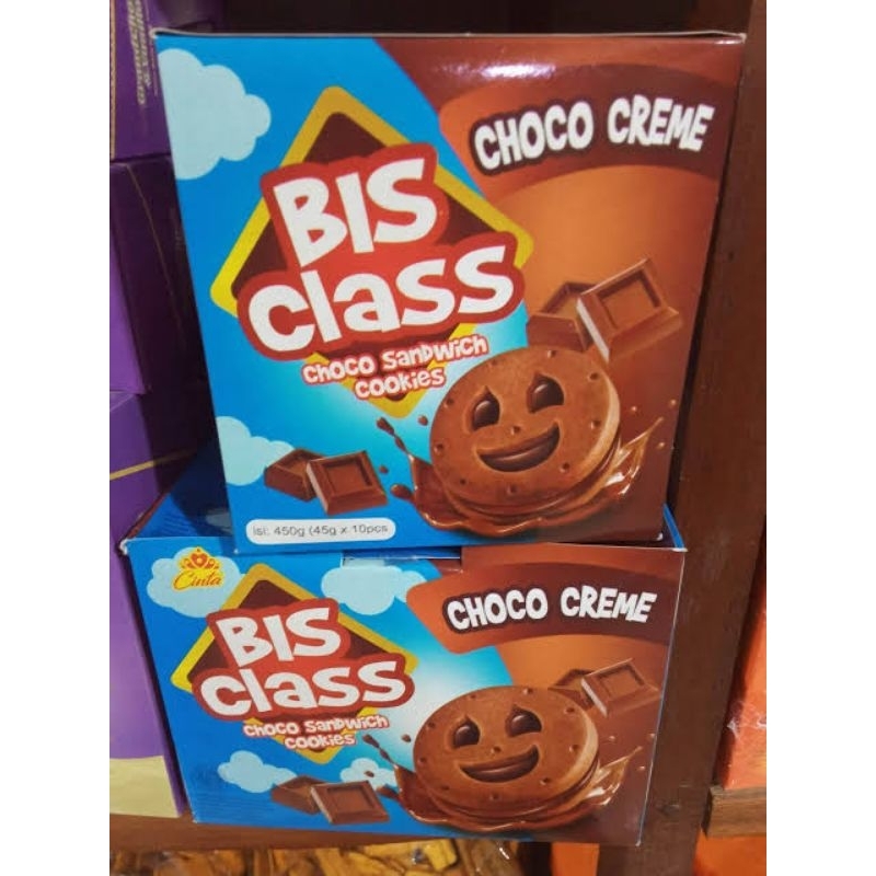 Jual Bis Class Biskuit Coklat Choco Creme Sandwich Cookies Isi 10 Pcs ...