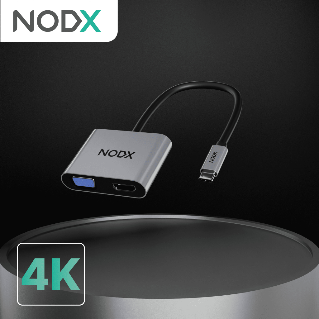 Jual NODX Adapter USB Type C to HDMI & VGA 2in1 | Shopee Indonesia