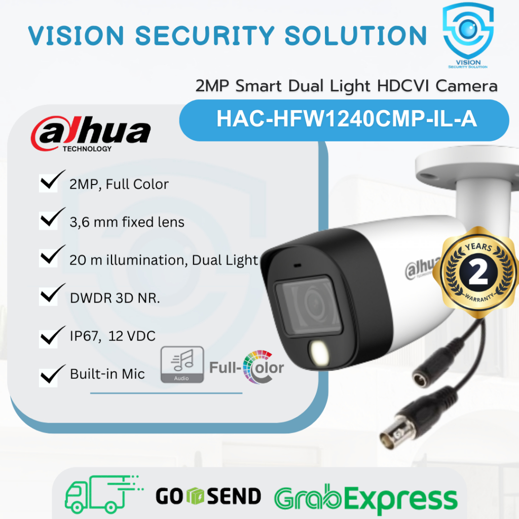 Jual CCTV HDCVI Dahua Outdoor 2MP HAC-HFW1240CMP-IL-A Audio | Shopee ...