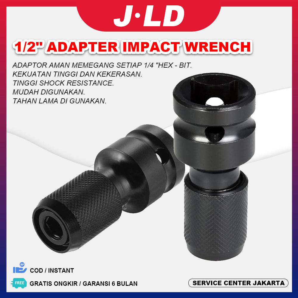 Jual JLD 1/2" Adapter Impact Wrench Hex Socket Head Adapter Drive ...