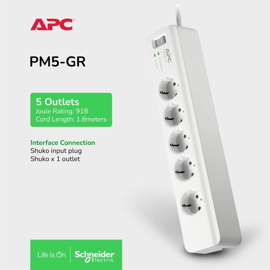 Jual APC Surge Protector PM5GR PM5-GR 5 soket stop kontak | Shopee ...