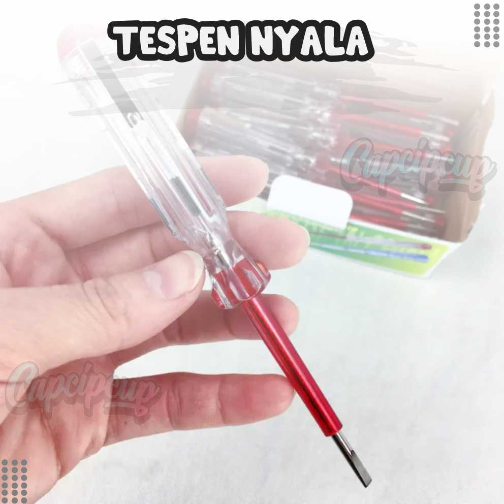 Jual Tespen Obeng Minus Nyala Led Plus Pengait Cantolan Saku Baju Test ...