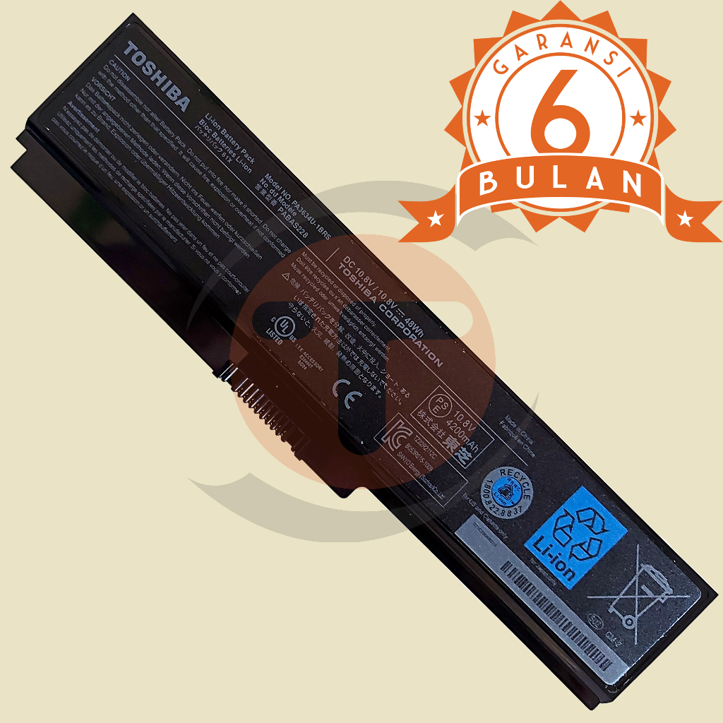 Jual Baterai Laptop Toshiba L310 L510 L515 M300 M505 M515 PA3634 ...