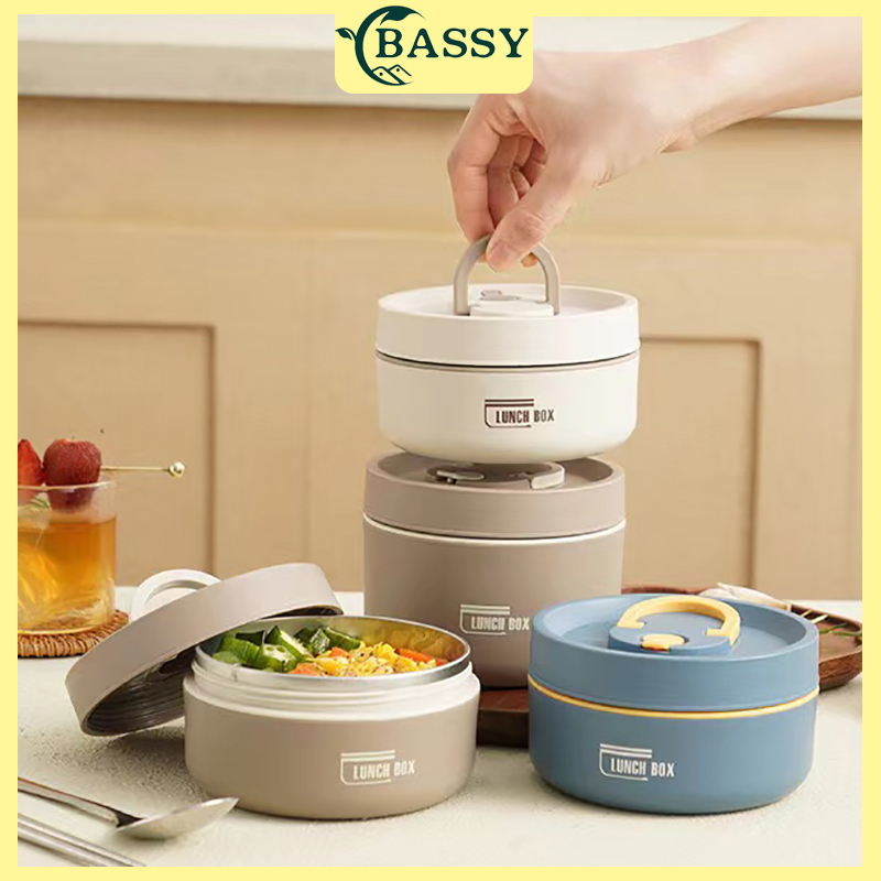 Jual BASSY Tempat Bekal Makan Tahan Panas Thermal Lunchbox Stainless Kotak Bekal Sup Termos Mini ...
