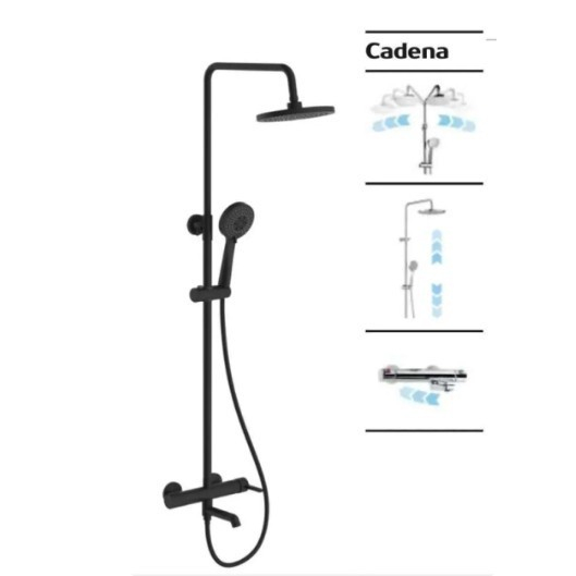 Jual Shower TIANG ROCA Set Hitam Bath-Shower Column Black Roca Cadena ...