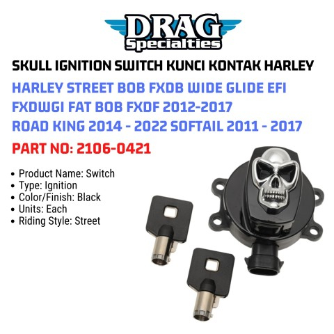 Jual SKULL IGNITION SWITCH KUNCI KONTAK HARLEY FOR HARLEY STREET BOB ...