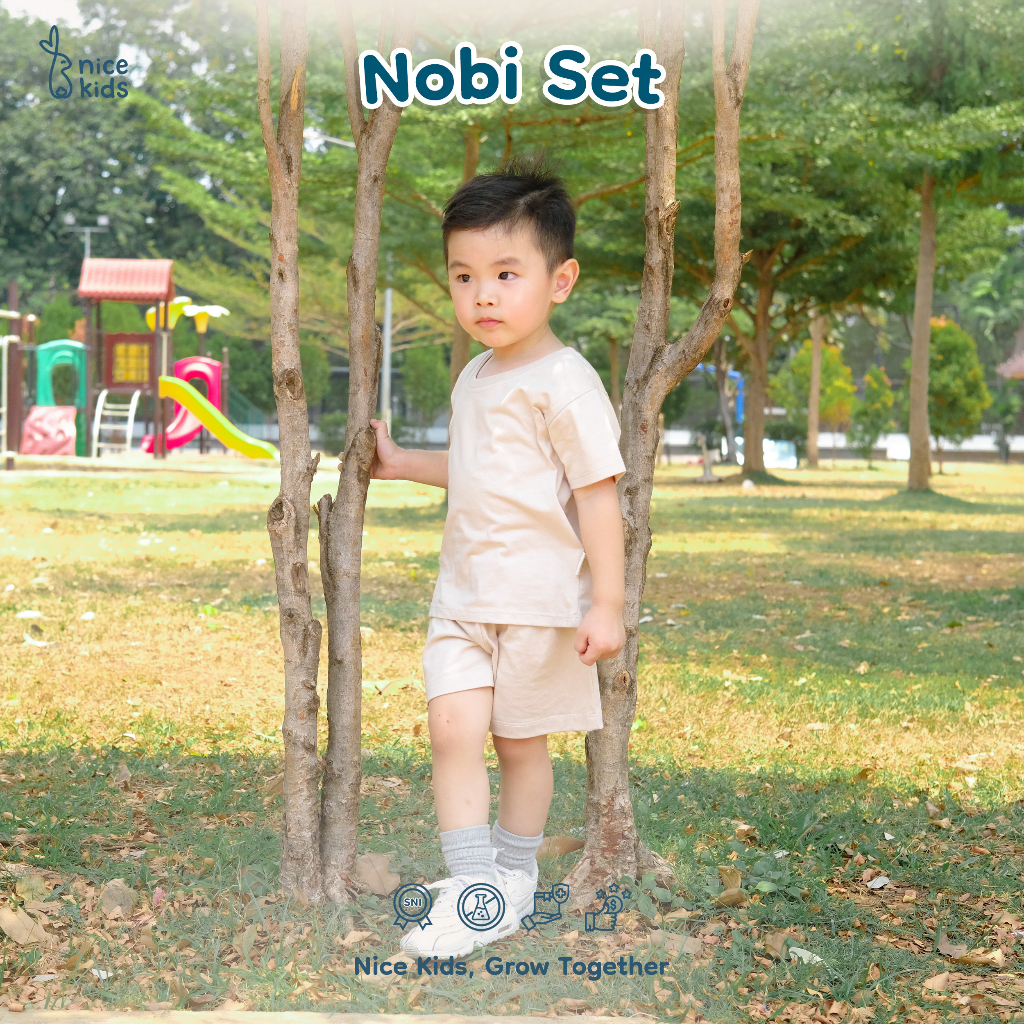 Jual Nice Kids - Nobi Set Setelan Anak Kaos dan Celana Pendek (1-4 Tahun) | Shopee Indonesia