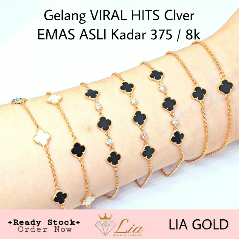 Jual Gelang Clover EMAS ASLI Kadar 375 / 8K ( TOKO MAS LIA GOLD BEKASI ...
