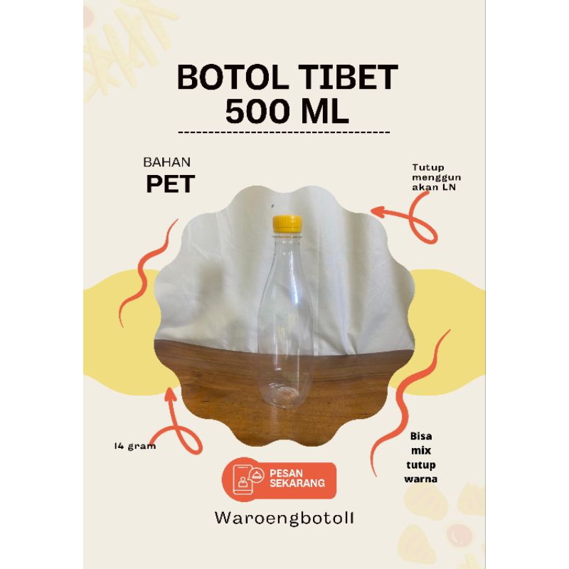 Jual Botol Tibet 500 ml /botol jamu 500 ml/botol minuman 500 ml ...