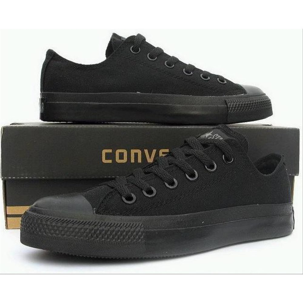 Jual SEPATU CONVERSE ALLSTAR FULL HITAM POLOS UKURAN 36-44 SEPATU ...