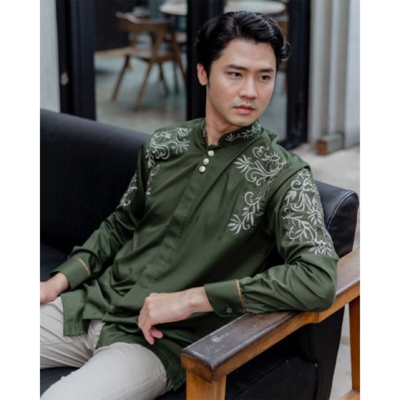 Jual Kemeja Bordir Pria NUC.ID Abinaya (Army) | Shopee Indonesia