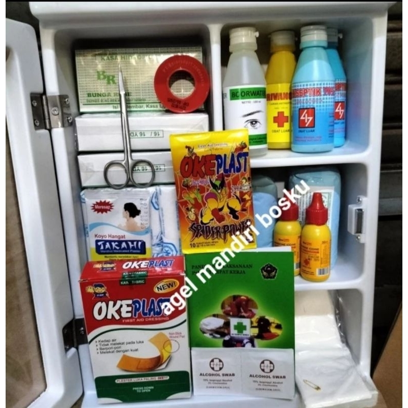 Jual Kotak P3K Dingding Komplit sama Isinya/Frist Aid P3K | Shopee ...
