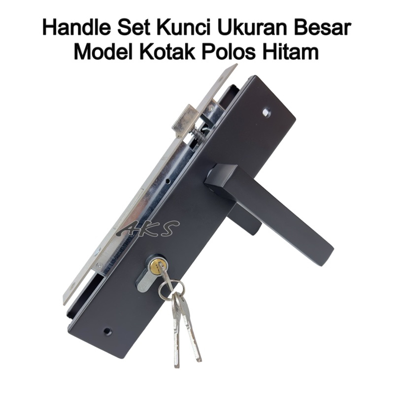 Jual Handle set kunci hitam ukuran besar 25cm gagang handle pintu utama ...