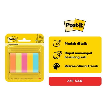 Jual POST IT PAGE MAKERS 3M 670-5 ASST xxc- | Shopee Indonesia